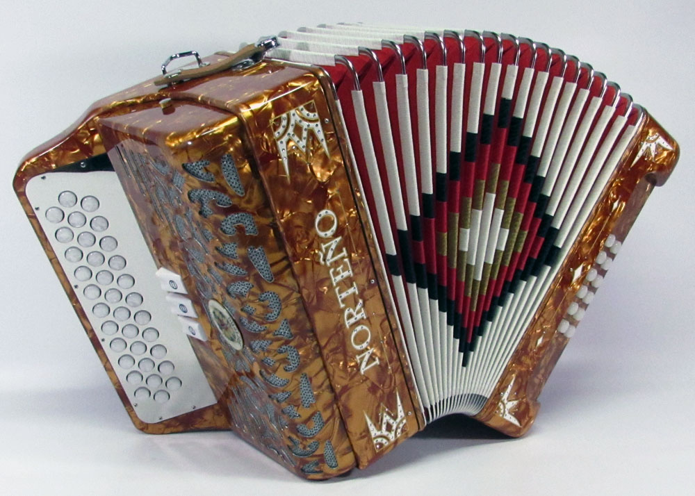 Acordeon Marca Norteño 3 Registros Oro/Euro Blanco - Gabbanelli Accordions