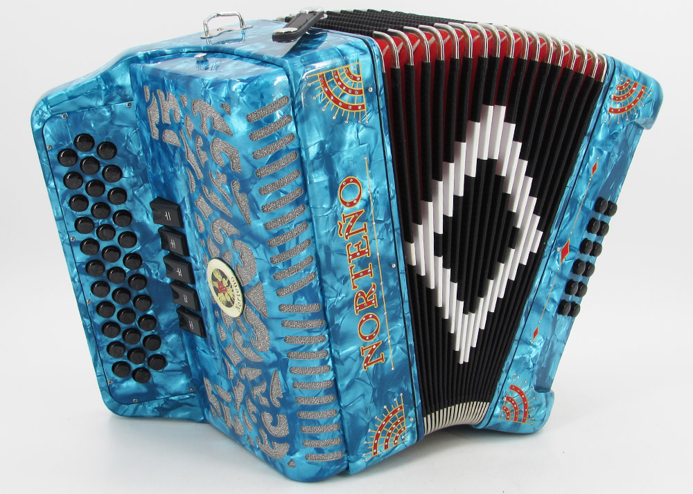 Norteño Brand Accordion 5 Registers Sky Blue/Red Sun - Gabbanelli ...