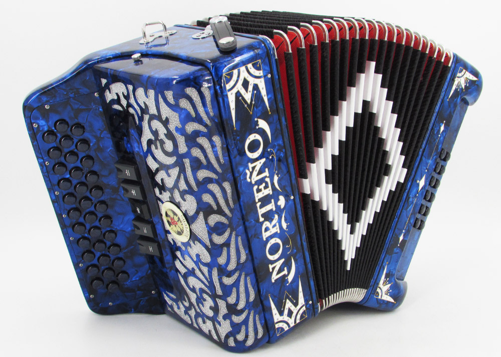 Acordeon Marca Norteño 5 Registros Azul/Euro Blanco - Gabbanelli Accordions