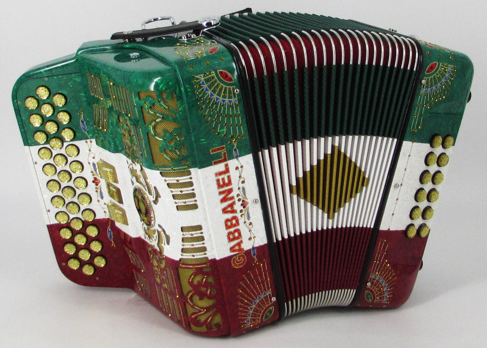 Gabbanelli M103 Red White & Green - Gabbanelli Accordions